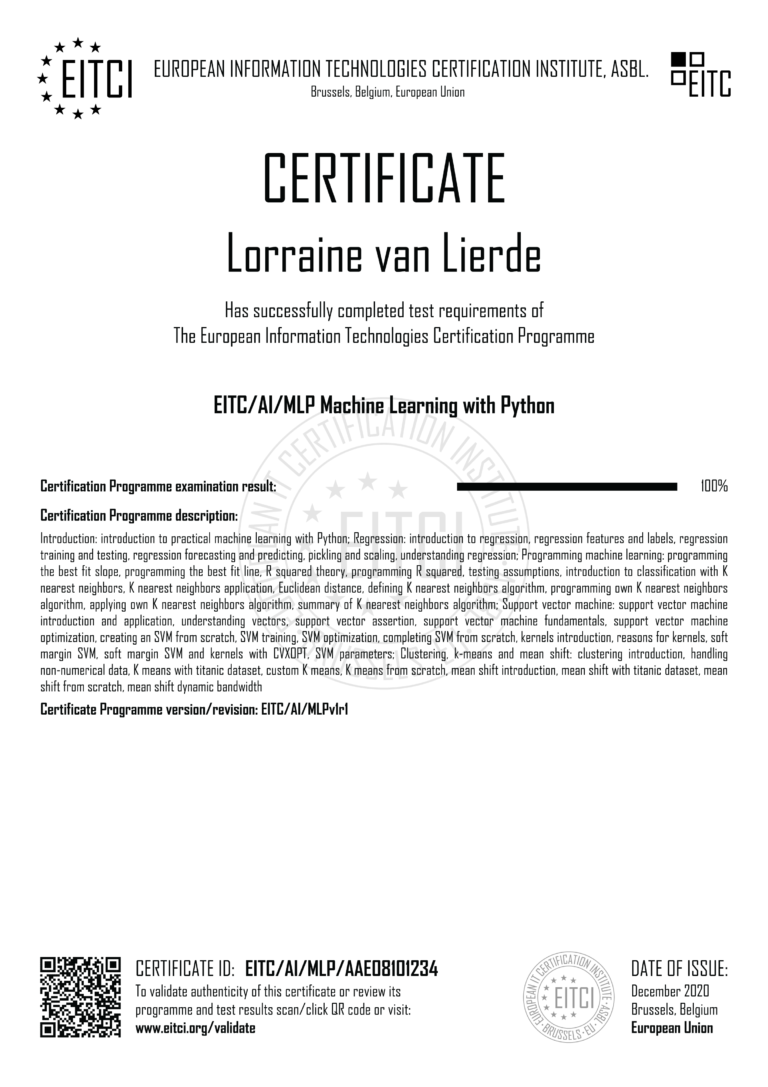 EITC/AI/MLP Machine Learning with Python - EITCA Academy